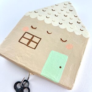 Sleepy House Paper Mache Key Hook - Etsy