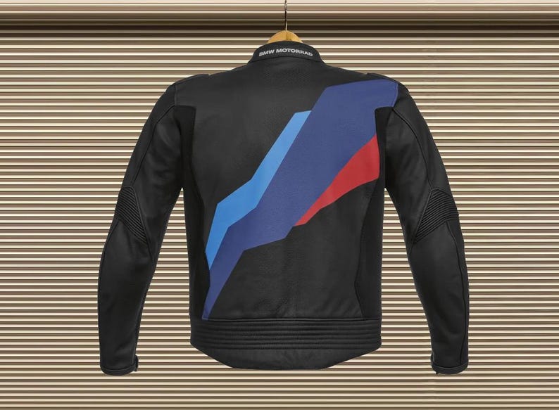 BMW Motorrad Black Motorcycle Racing Leather Jacket Genuine Cowhide ...