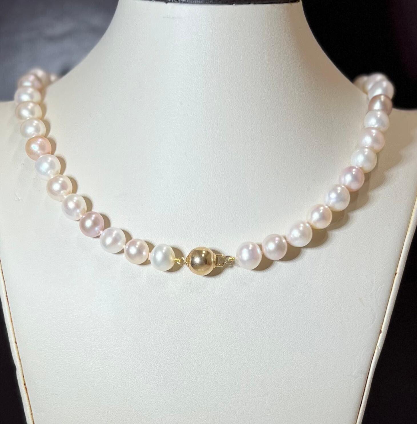 14K Yellow Gold Sliding Clasp and Natural Fresh Water Pearl Necklace - Etsy