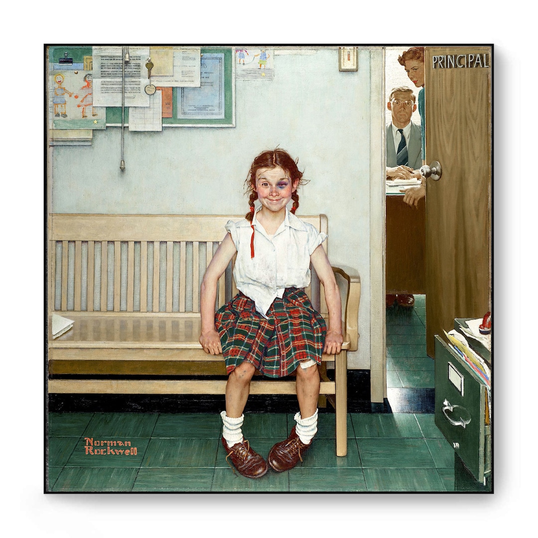 Girl With Black Eye - Norman Rockwell Painting Poster Canvas Print ...