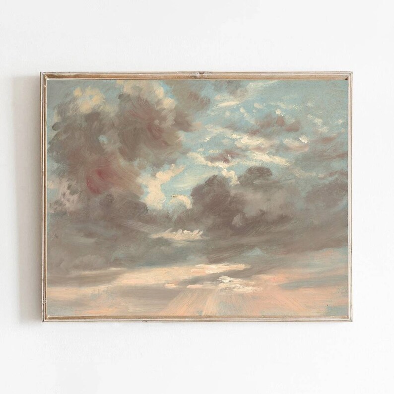 John Constable Cloud Study Stormy Sunset Painting Poster Canvas Print Textured Photo Paper - Etsy UK