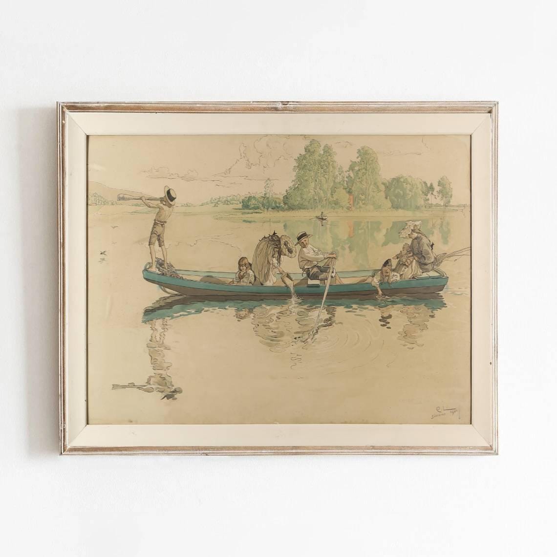 Carl Larsson A Viking Raid in Dalarna Painting Poster Canvas Print - Etsy