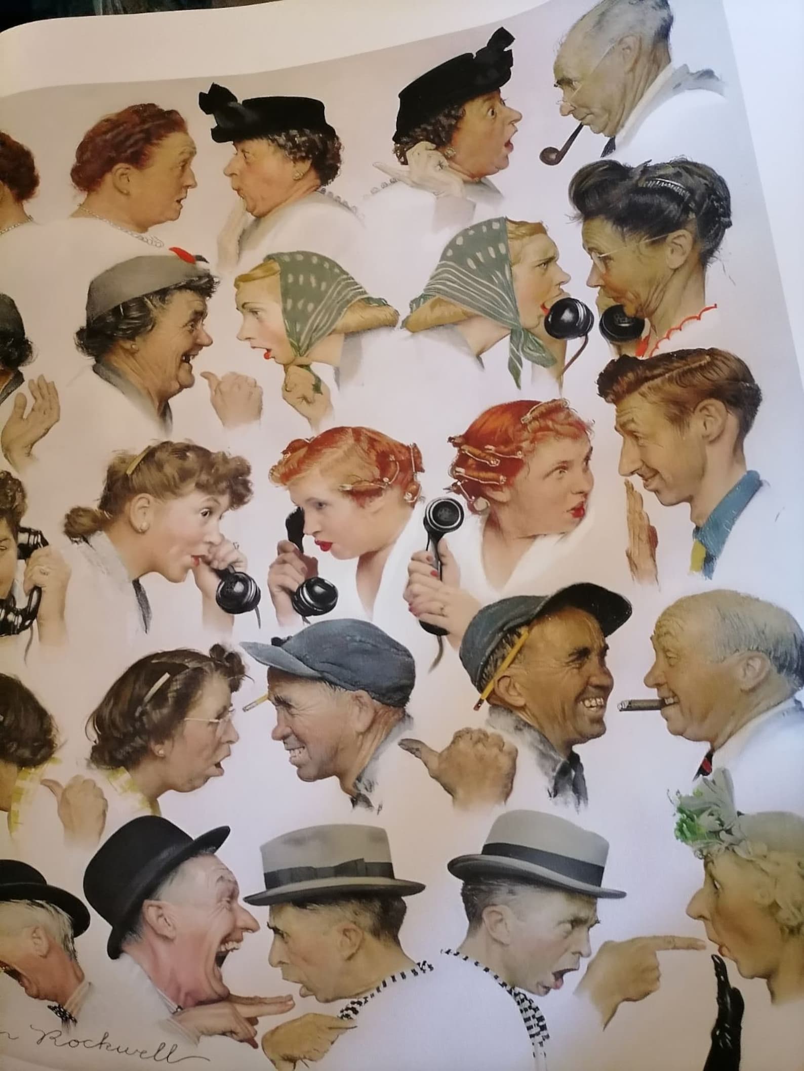 The Gossips by Norman Rockwell Painting Poster Canvas Print Textured Photo Paper - Etsy