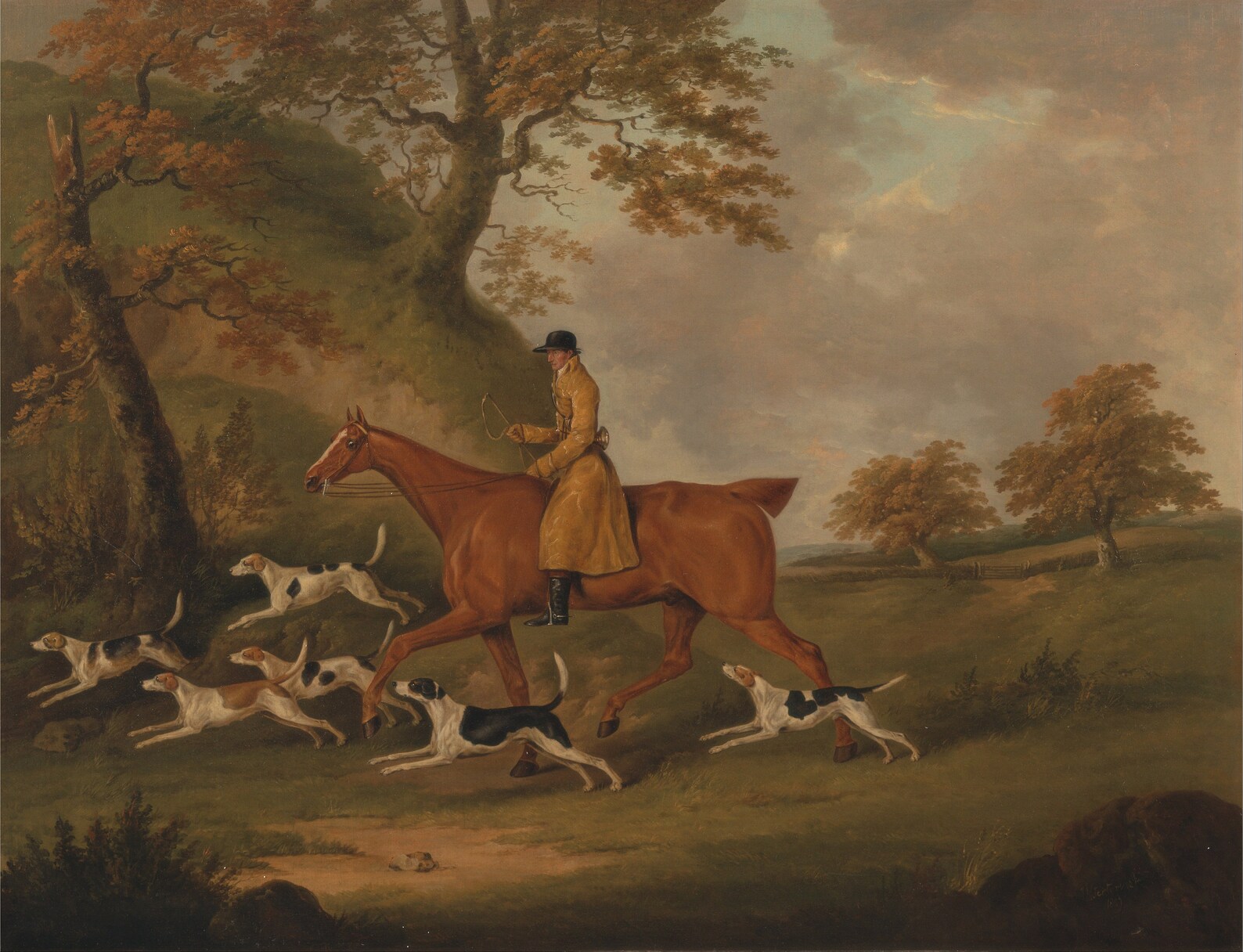 John Nost Sartorius Huntsman and Hounds Painting Poster Print Textured ...