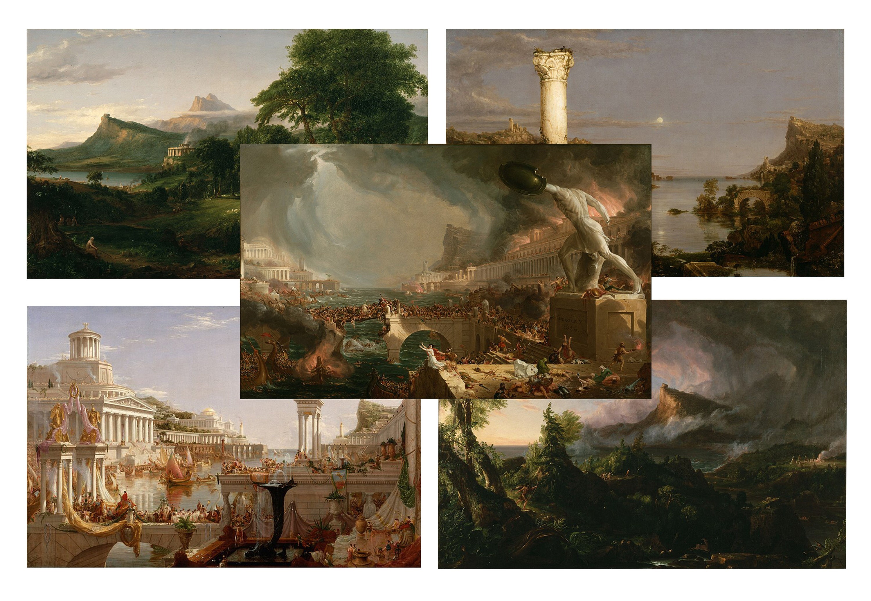Thomas Cole "the Course of Empire" Set of 5 Painting Poster Canvas ...