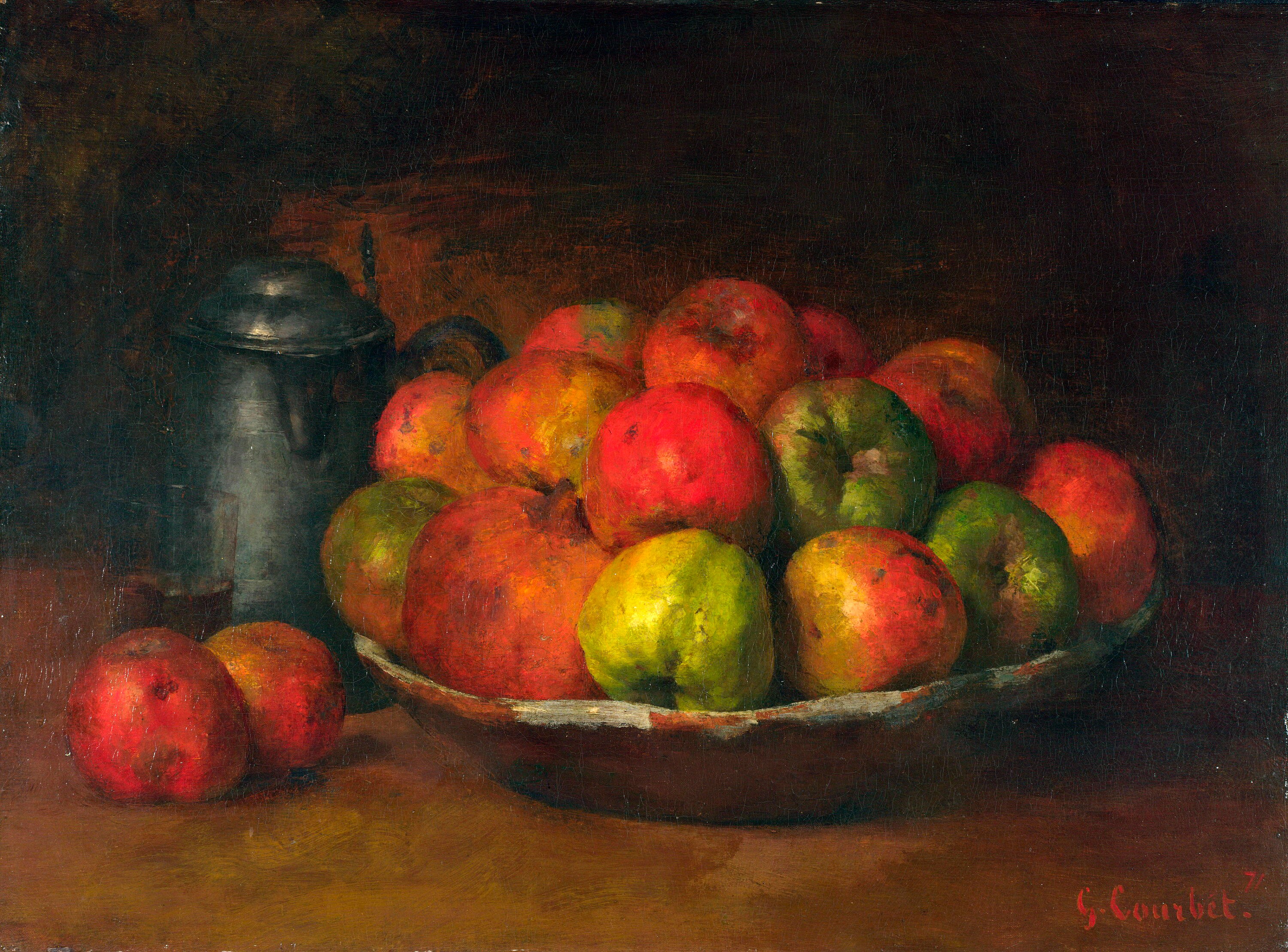 Gustave Courbet: Still Life With Apples and a Pomegranate Painting ...