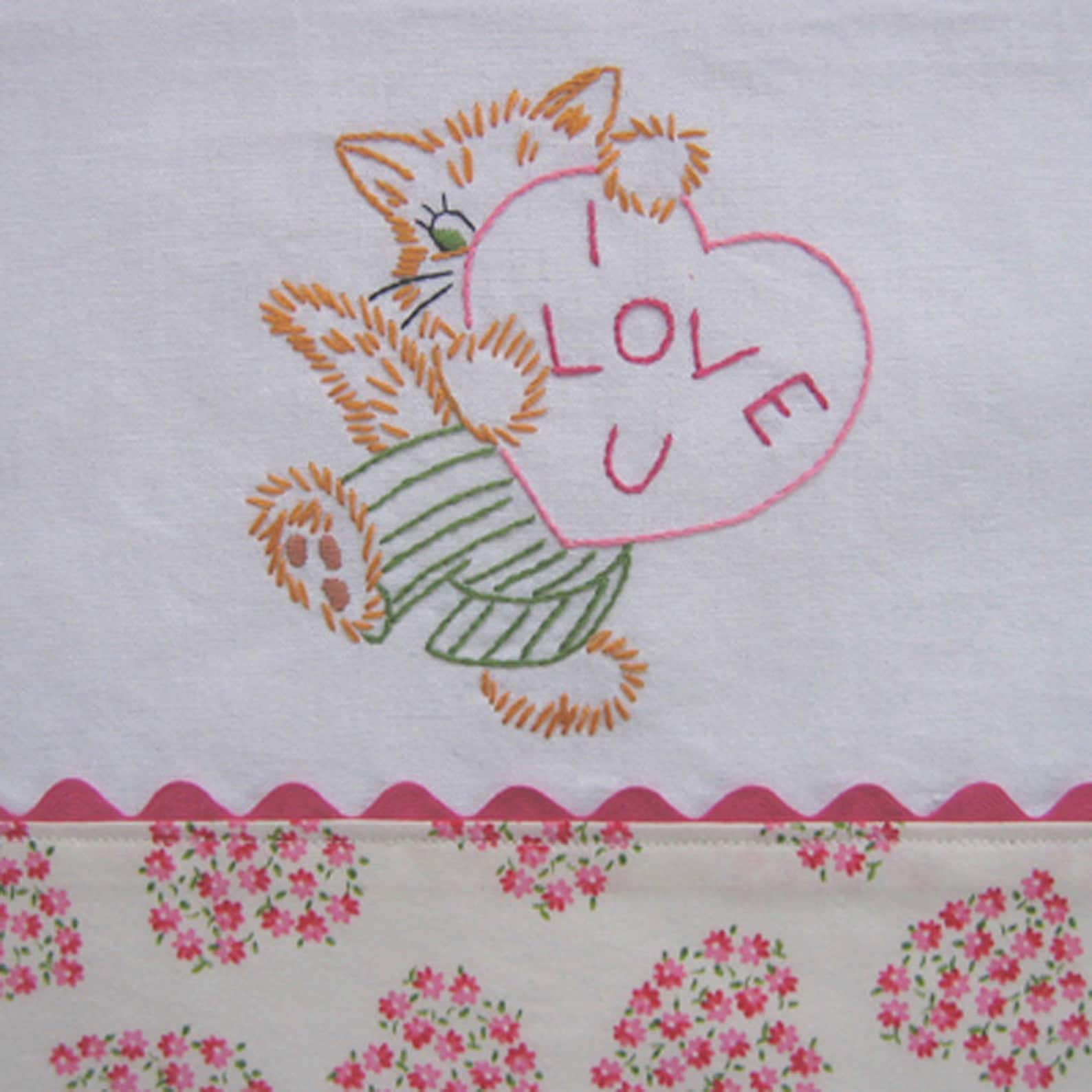 VP105 A Year of Cats Vintage Hand-embroidery Pattern PDF 12 Monthly ...