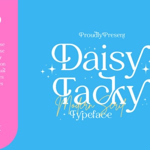 Daisy Tacky Font, Handwritten Font, Wedding Font, Modern Font, Display ...