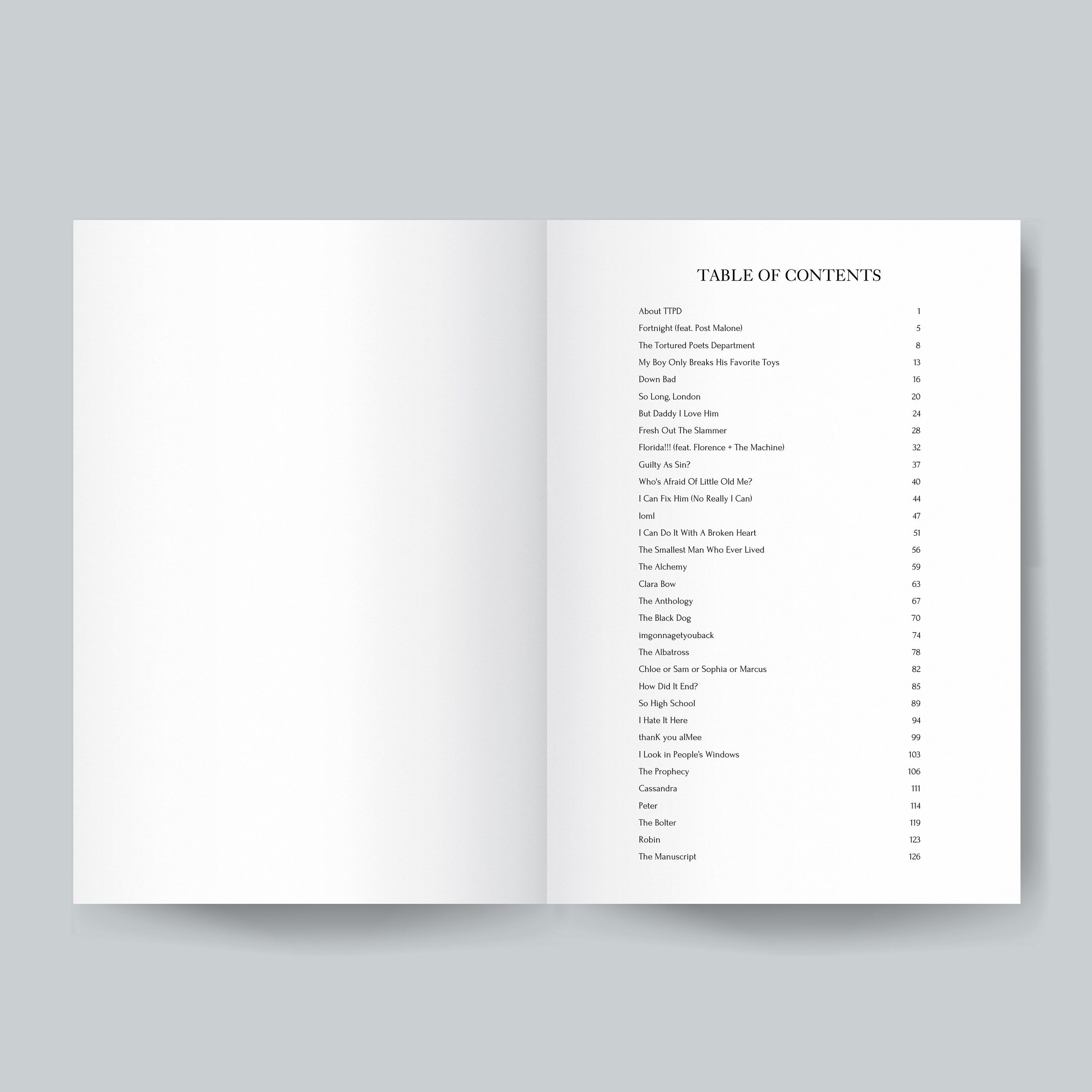 TTPD Lyric Book, 31 Songs, the Tortured Poets Department, Taylor Swift ...