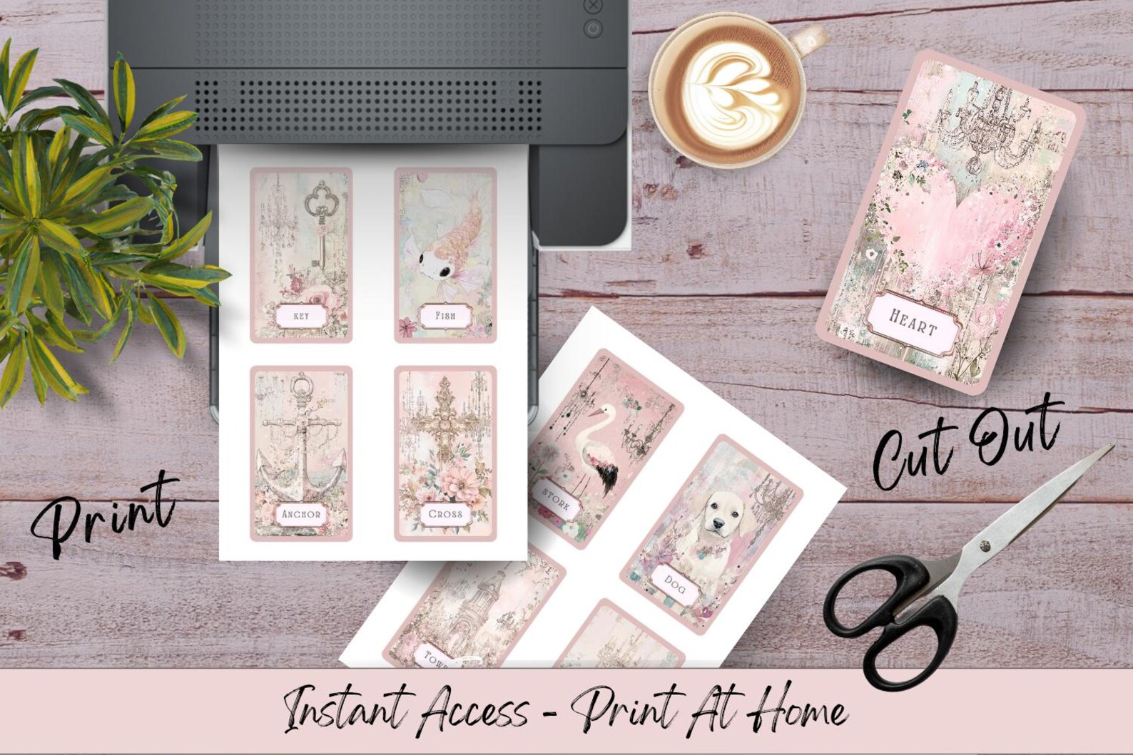 Ethereal Blush Lenormand Oracle Deck: Printable Tarot Cards With ...