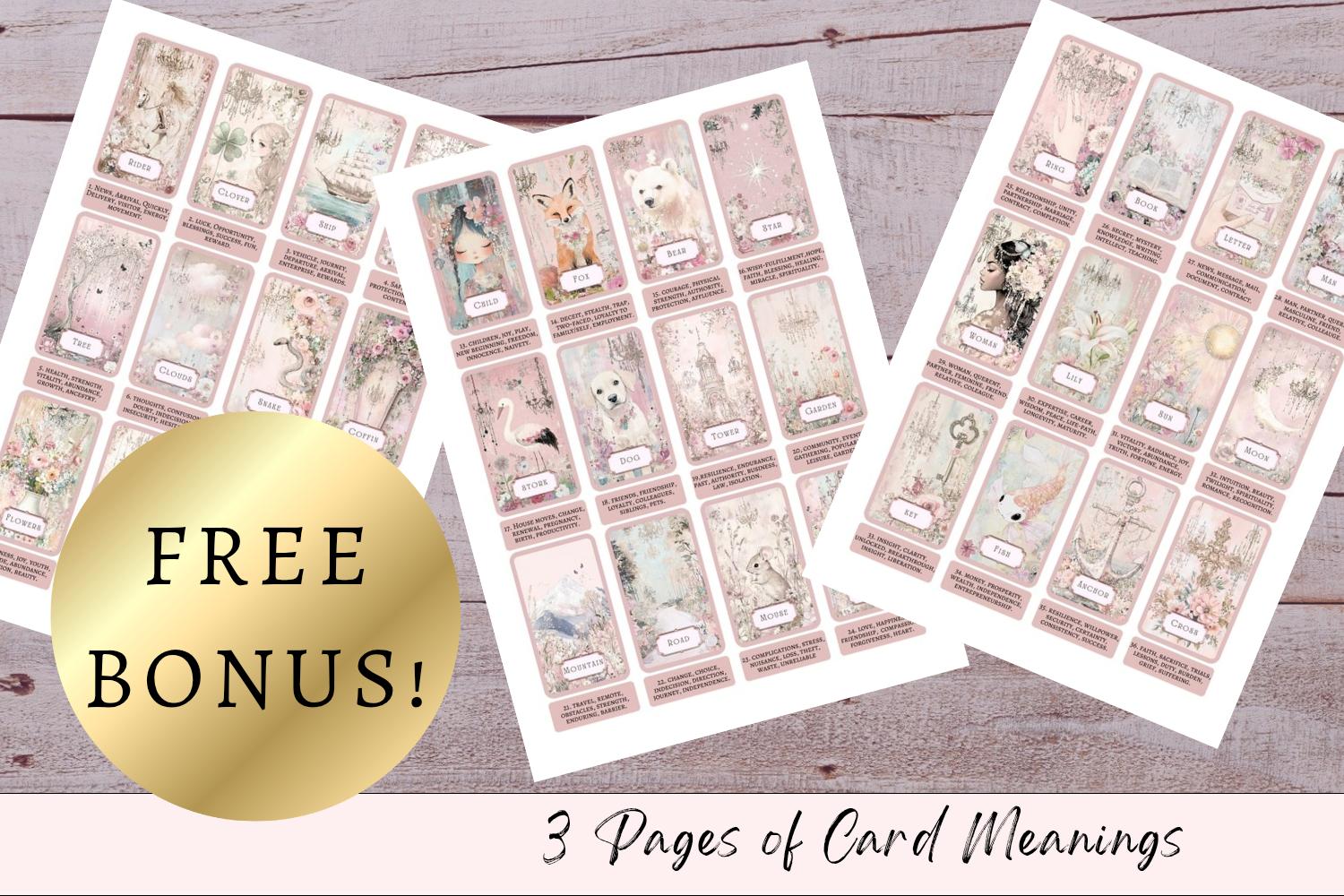 Ethereal Blush Lenormand Oracle Deck: Printable Tarot Cards With ...