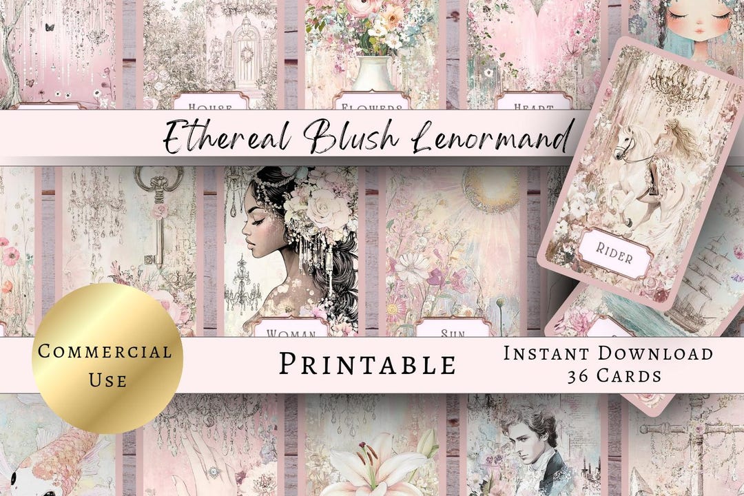 Ethereal Blush Lenormand Oracle Deck: Printable Tarot Cards With ...