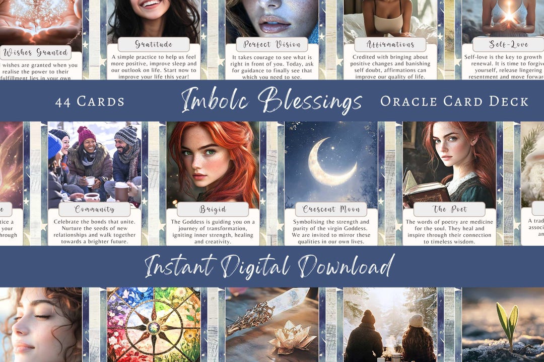 Imbolc Blessings Printable Oracle Card Deck, Instant Digital Download ...