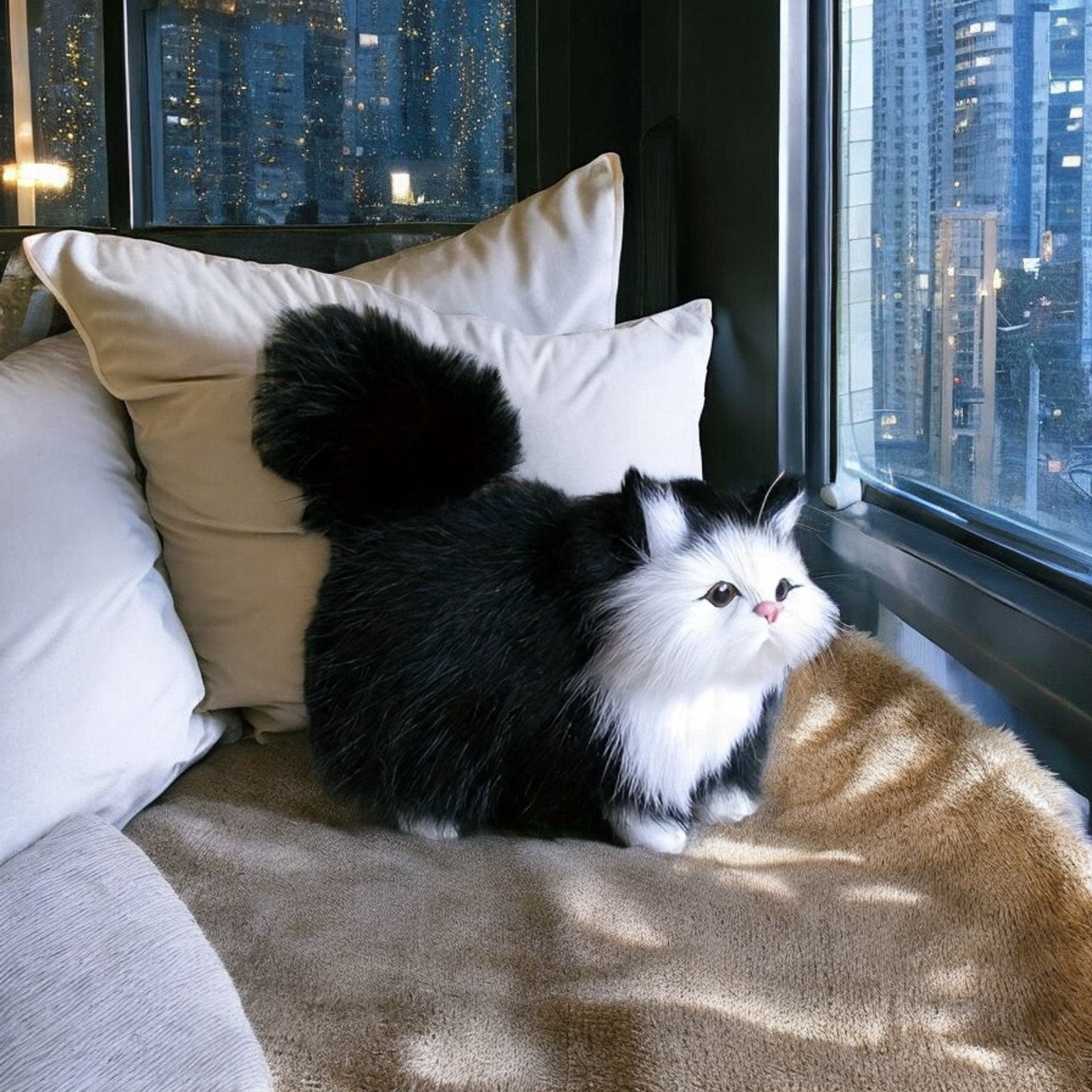 Simulation Cat Plush Cute Simulation Cat Realistic Cat Plush Realistic ...