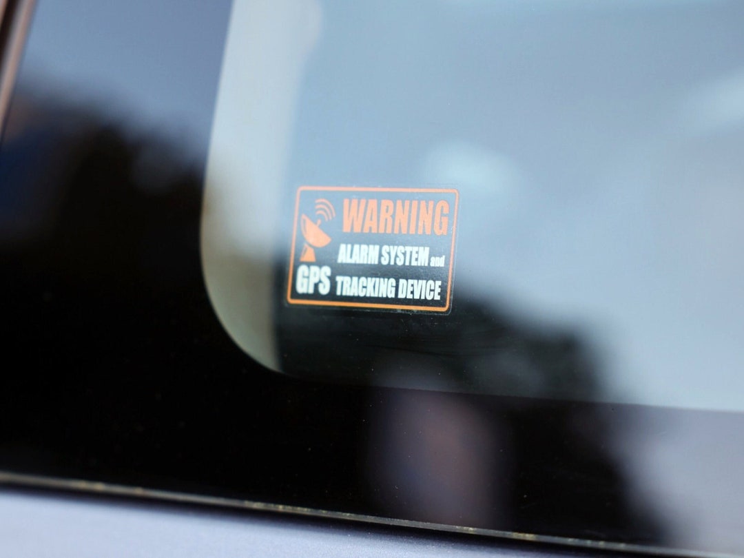 4 X Car Alarm Decals Stickers Pack Set Security Warning GPS System Anti ...