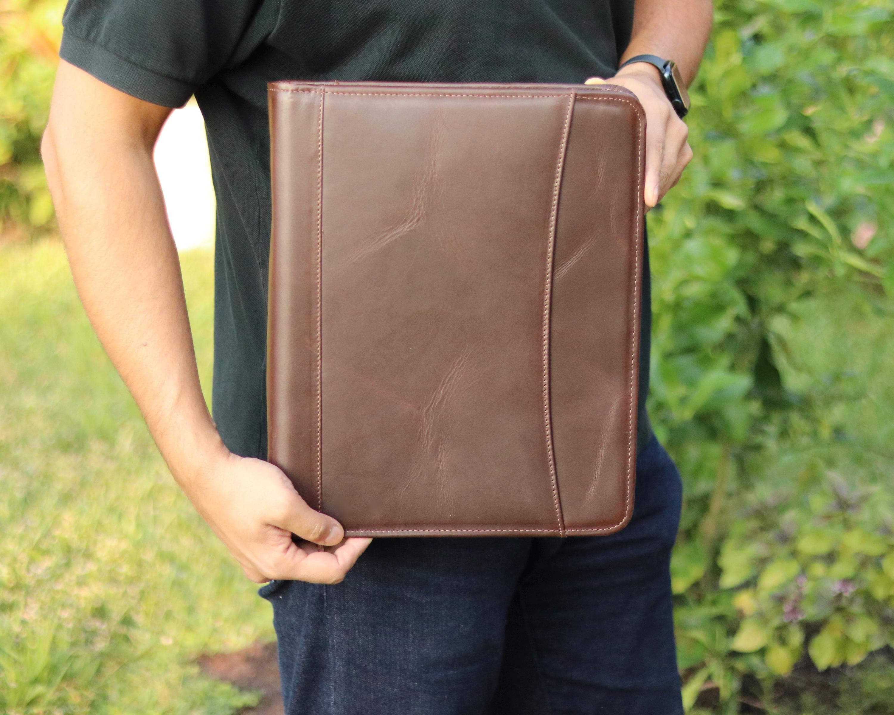 Personalized Leather Portfolio for Men, Engraved Business Padfolio ...