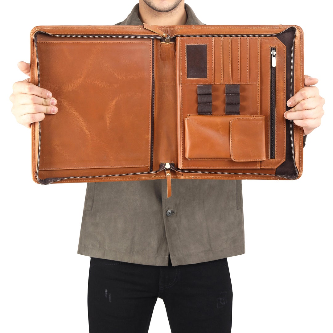 Personalized Leather Portfolio for Men, Engraved Business Padfolio ...