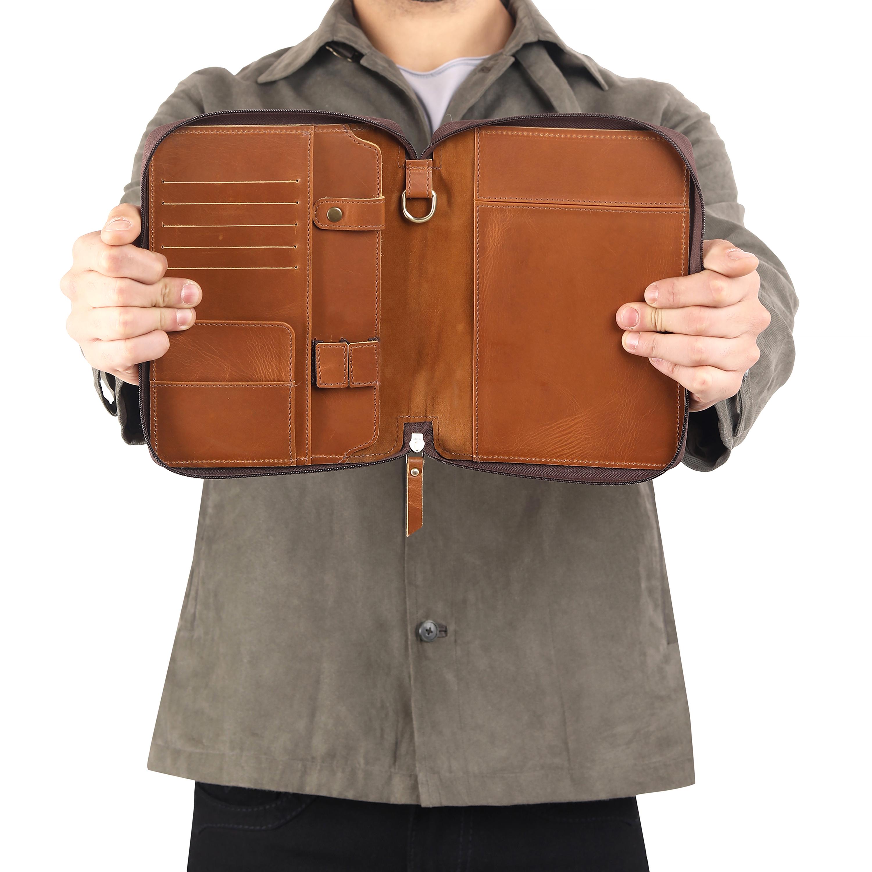 Customized Leather Small Portfolio for Men, Office Gift, Engraved ...