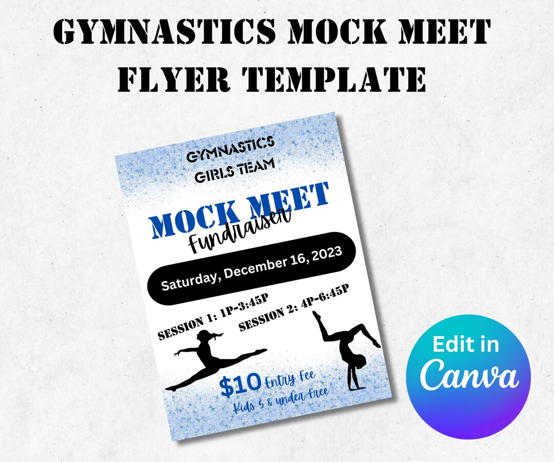 EDITABLE Gymnastics Mock Meet Fundraiser Flyer Template. Instant ...