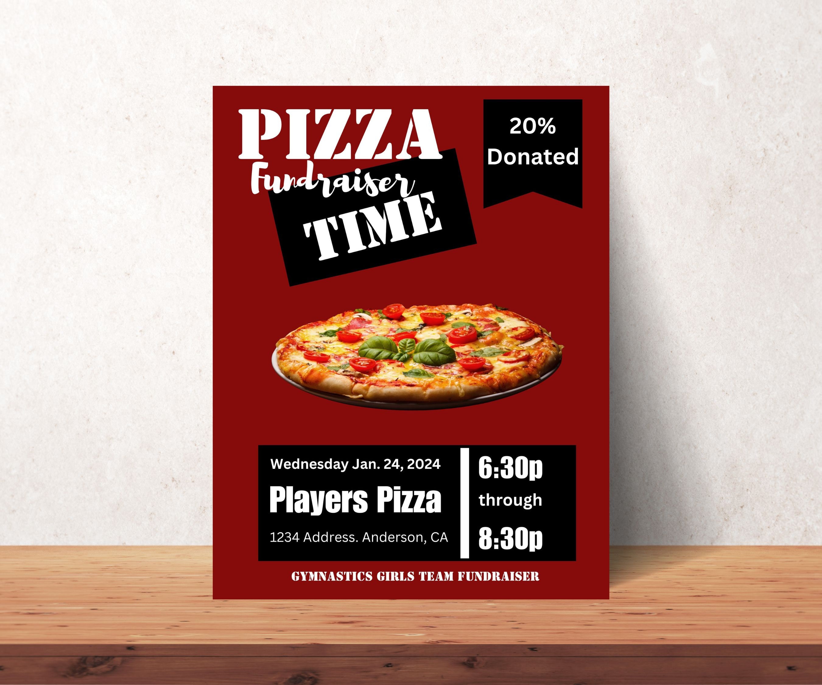 EDITABLE Pizza Fundraiser Flyer Template. Instant Download - Etsy