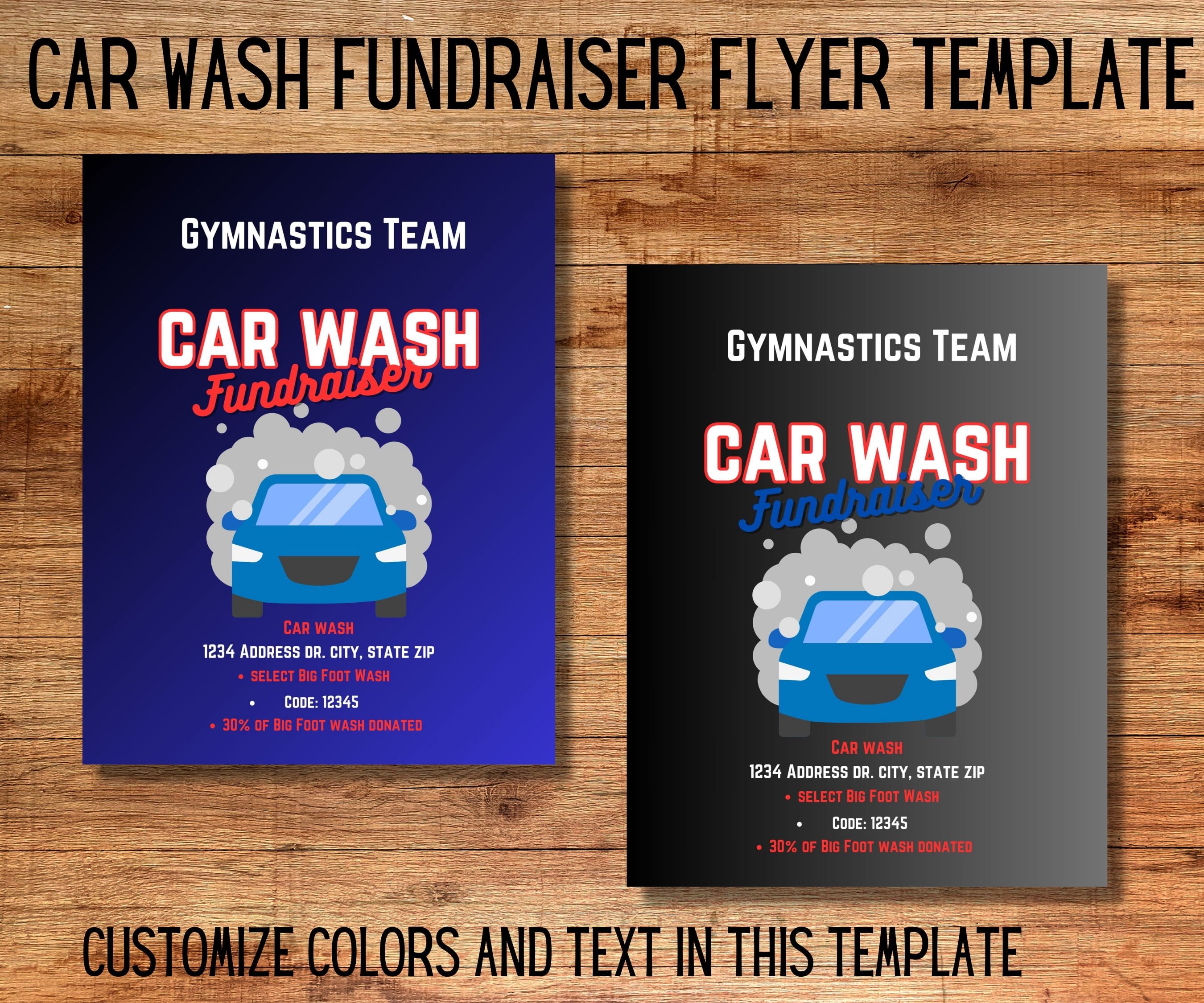 EDITABLE Car Wash Fundraiser Flyer Template. Instant Download - Etsy