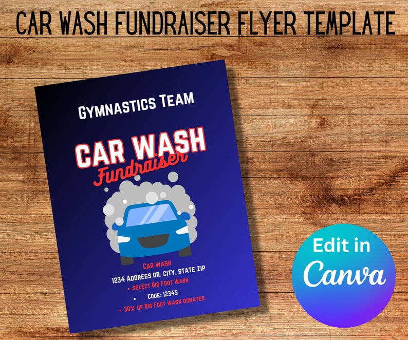 EDITABLE Car Wash Fundraiser Flyer Template. Instant Download - Etsy
