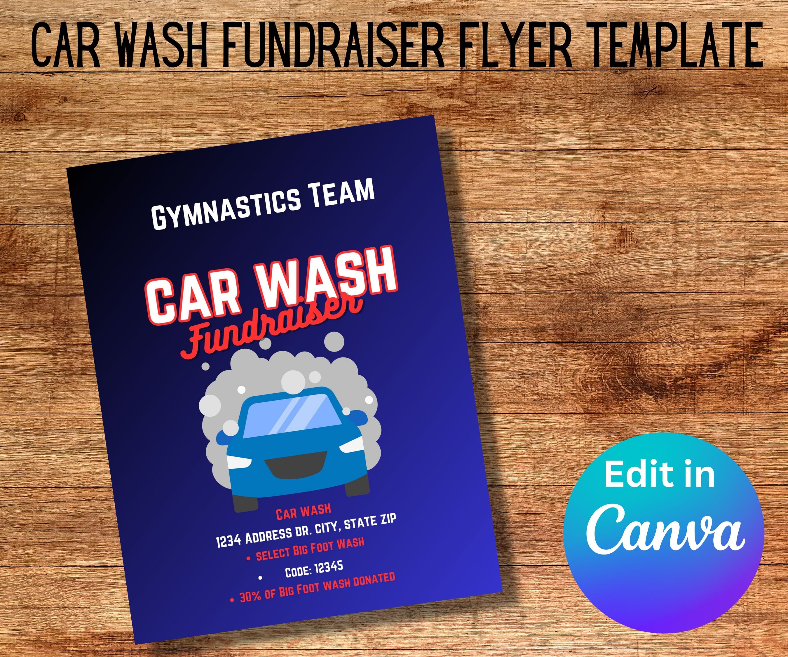 EDITABLE Car Wash Fundraiser Flyer Template. Instant Download - Etsy
