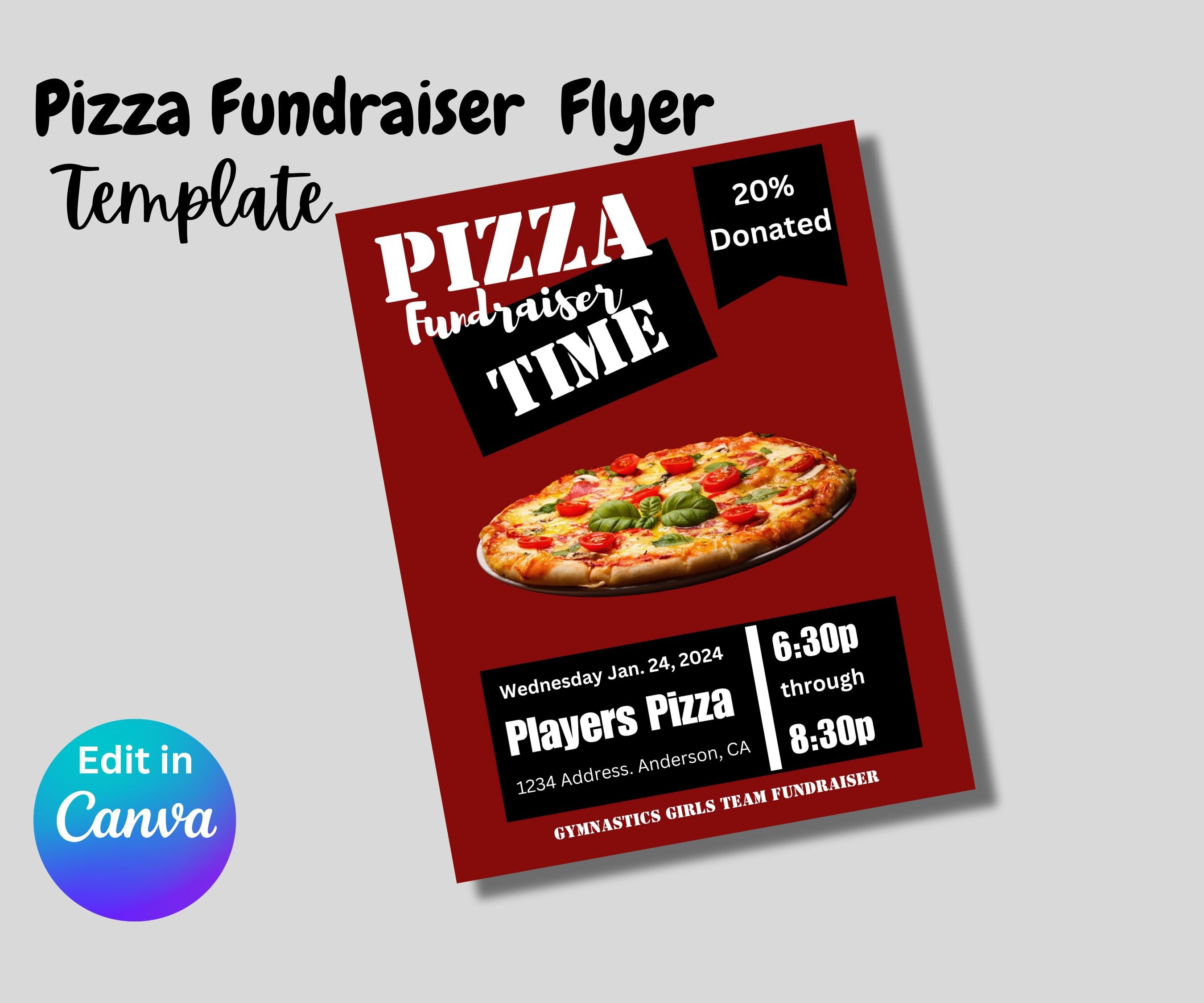 EDITABLE Pizza Fundraiser Flyer Template. Instant Download - Etsy