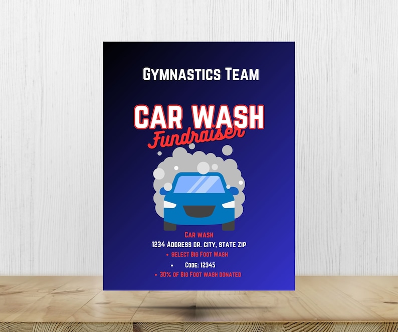 EDITABLE Car Wash Fundraiser Flyer Template. Instant Download - Etsy