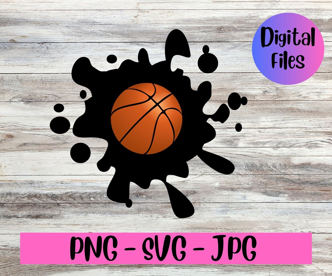 Paint Blob Basketball SVG, PNG and JPG. - Etsy