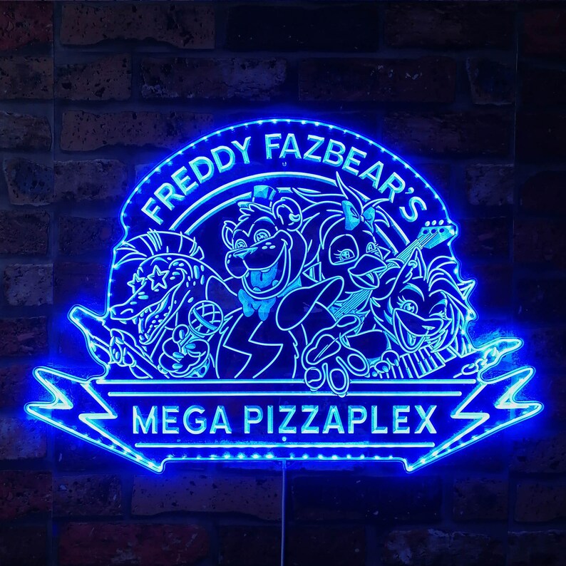 Five Nights at Freddy's LED RGB Light Sign, Freddy Fazbear's Game Room ...