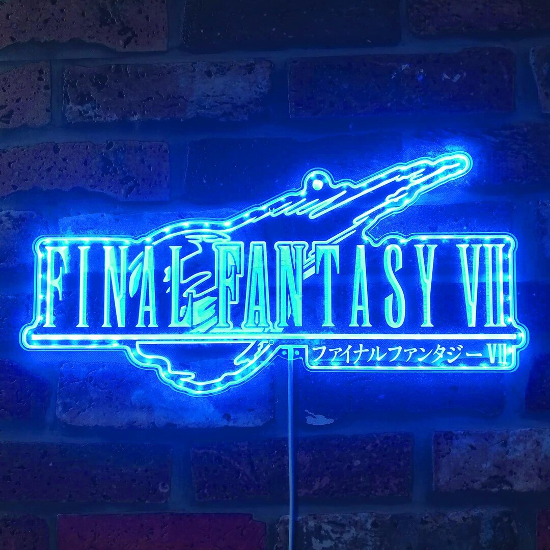 Final Fantasy VII LED RGB Light Sign, Game Room Anime Night Light Neon ...