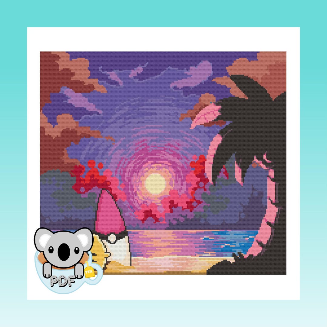 Surfing Pikachu Sunset - Pokemon - Cross Stitch Pattern PDF Download - Etsy