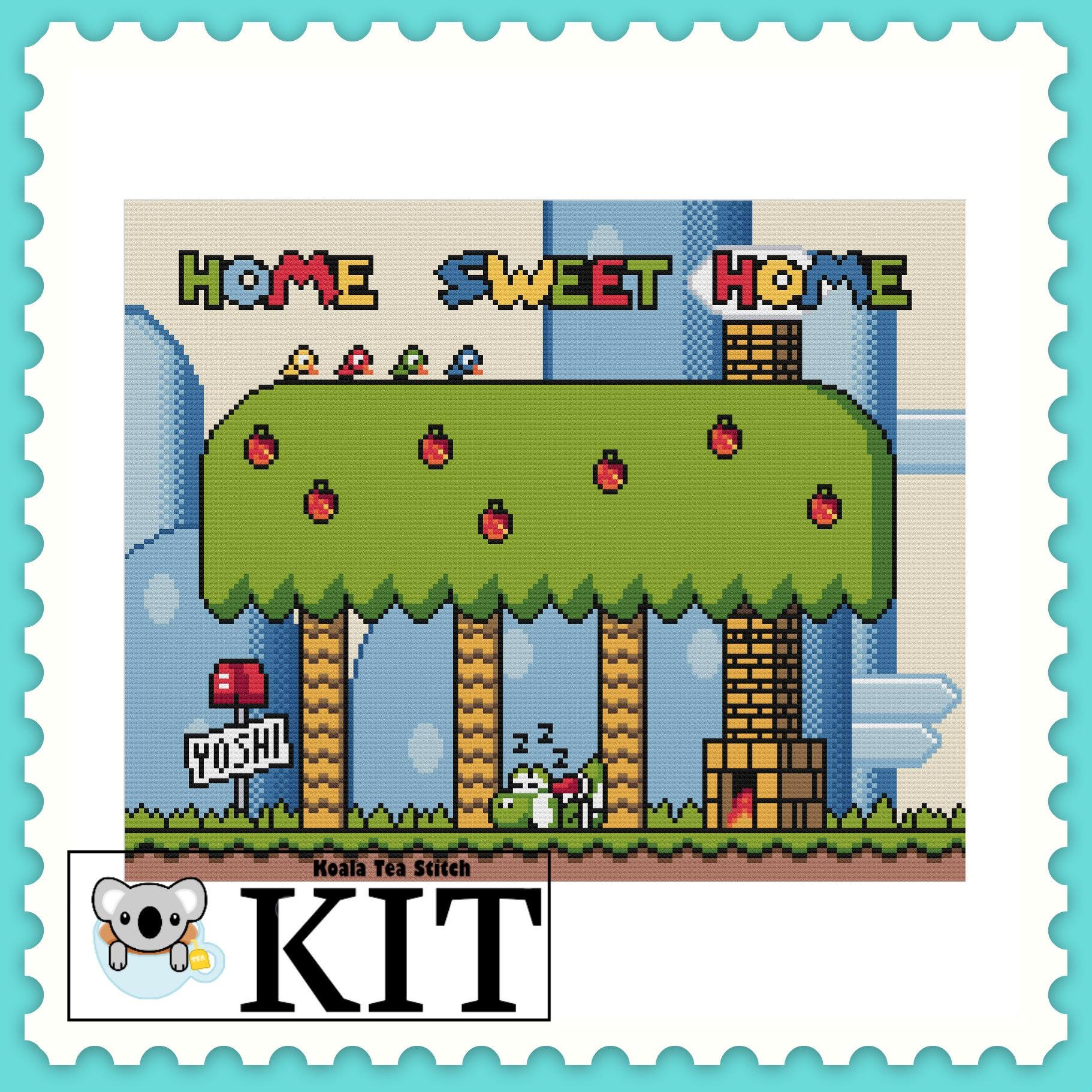 Yoshi Home Sweet Home - Super Mario Bros - Cross Stitch Kit - Etsy