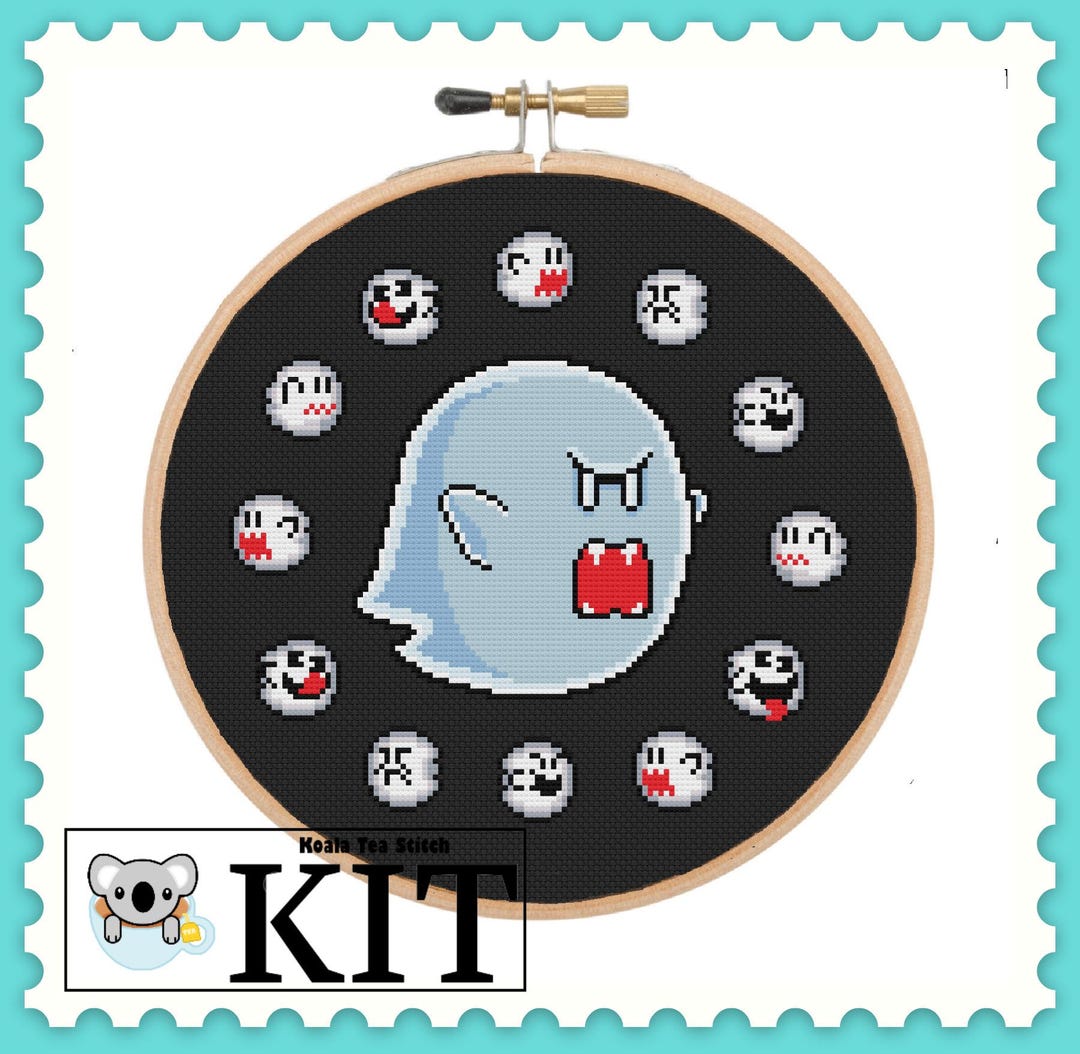 Boo Circle - Super Mario Bros - Cross Stitch Kit - Etsy