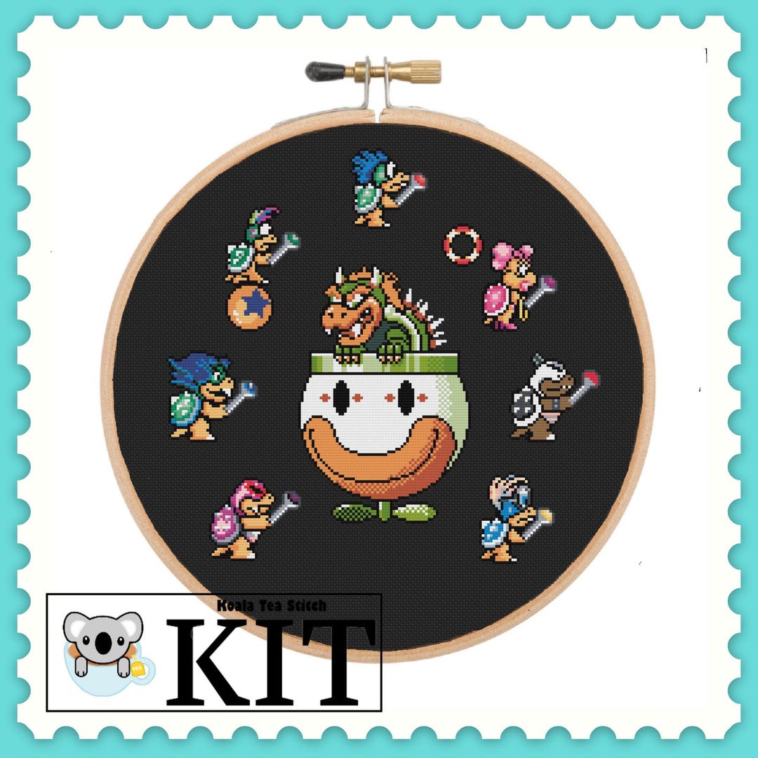 Bowser and Kooplings - Super Mario Bros - Cross Stitch Kit - Etsy