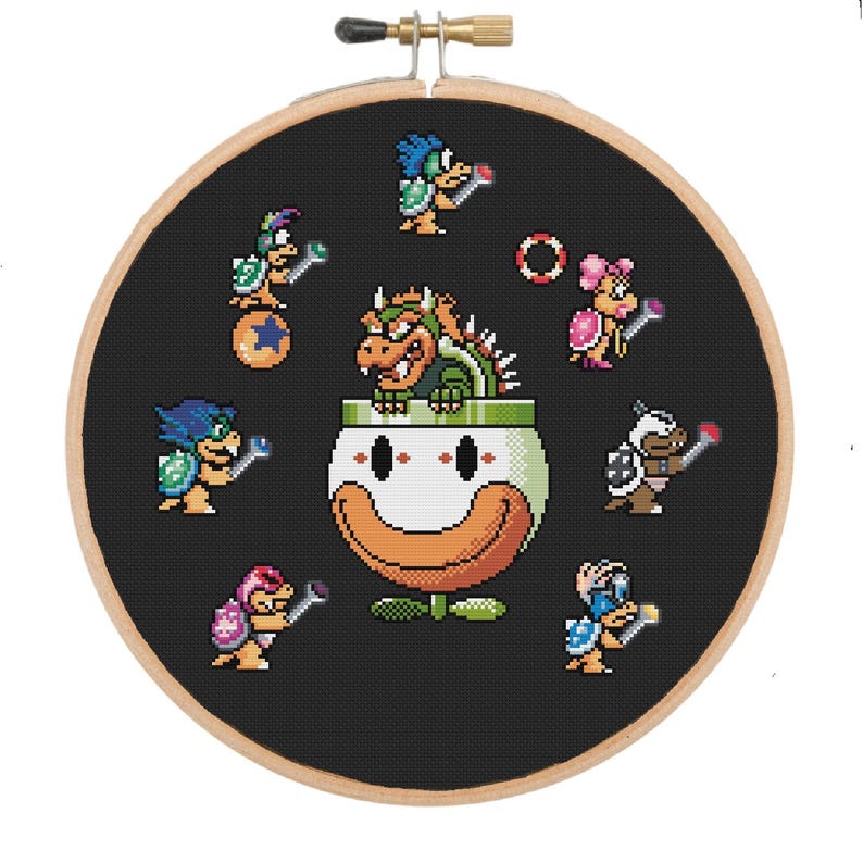 Bowser and Kooplings - Super Mario Bros - Cross Stitch Kit - Etsy