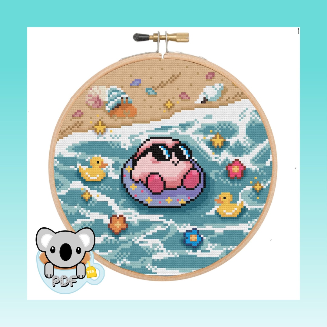 Kirby Sea - Kirby - Cross Stitch Pattern PDF Download - Etsy