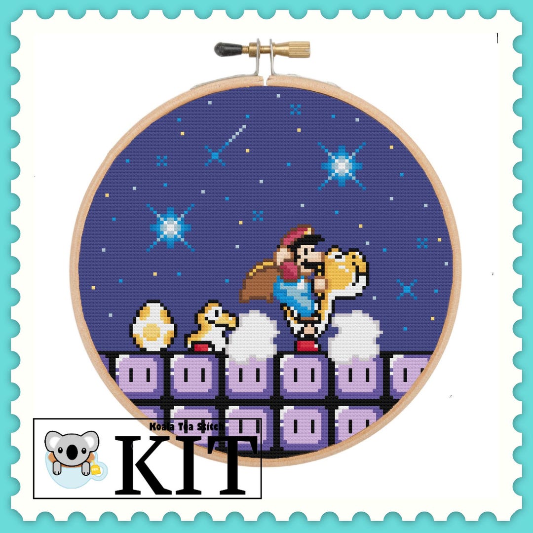 Mario & Yoshi - Super Mario World - Cross Stitch Kit - Etsy