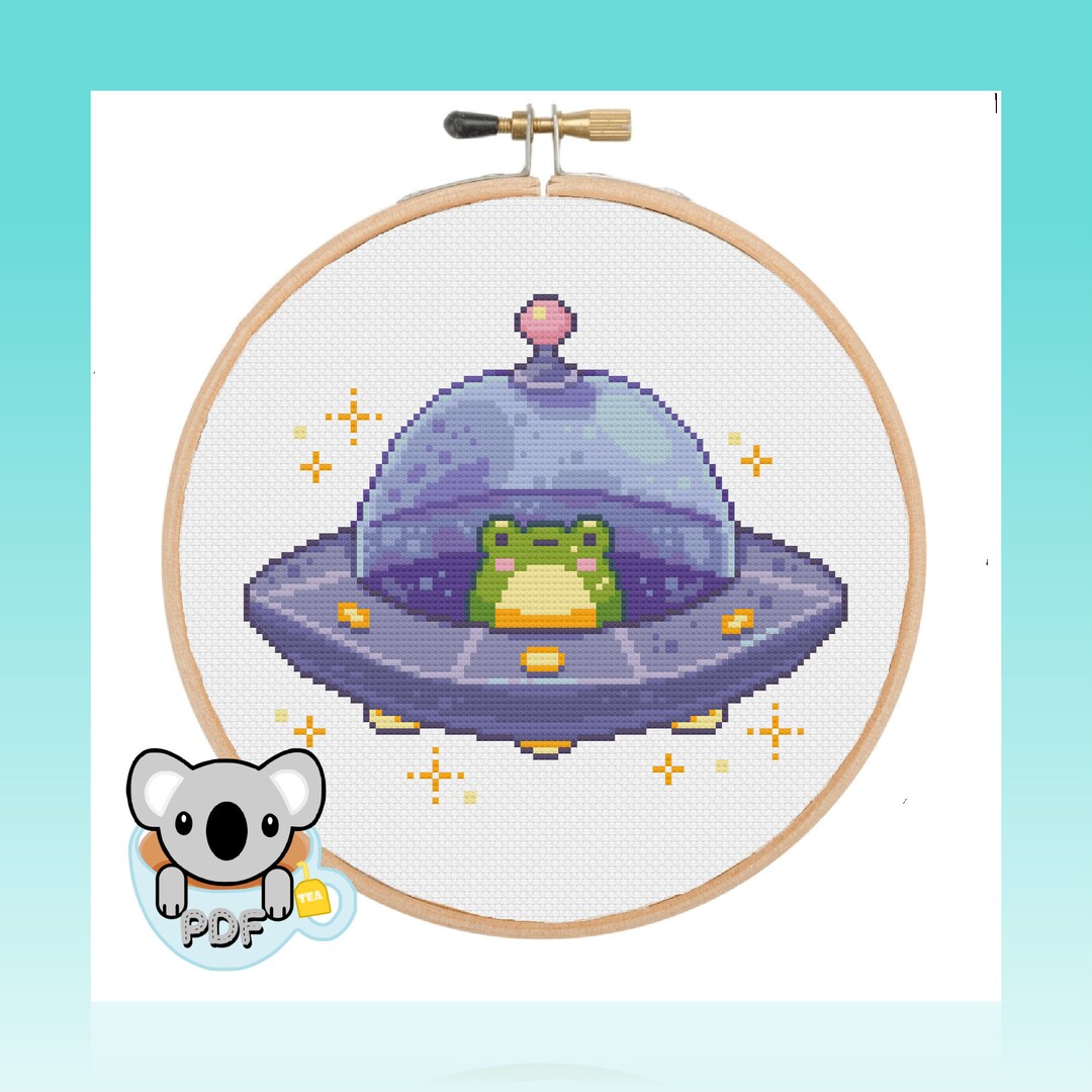 Space Ship Frog - Kawaii Collection - Cross Stitch Pattern PDF Download ...