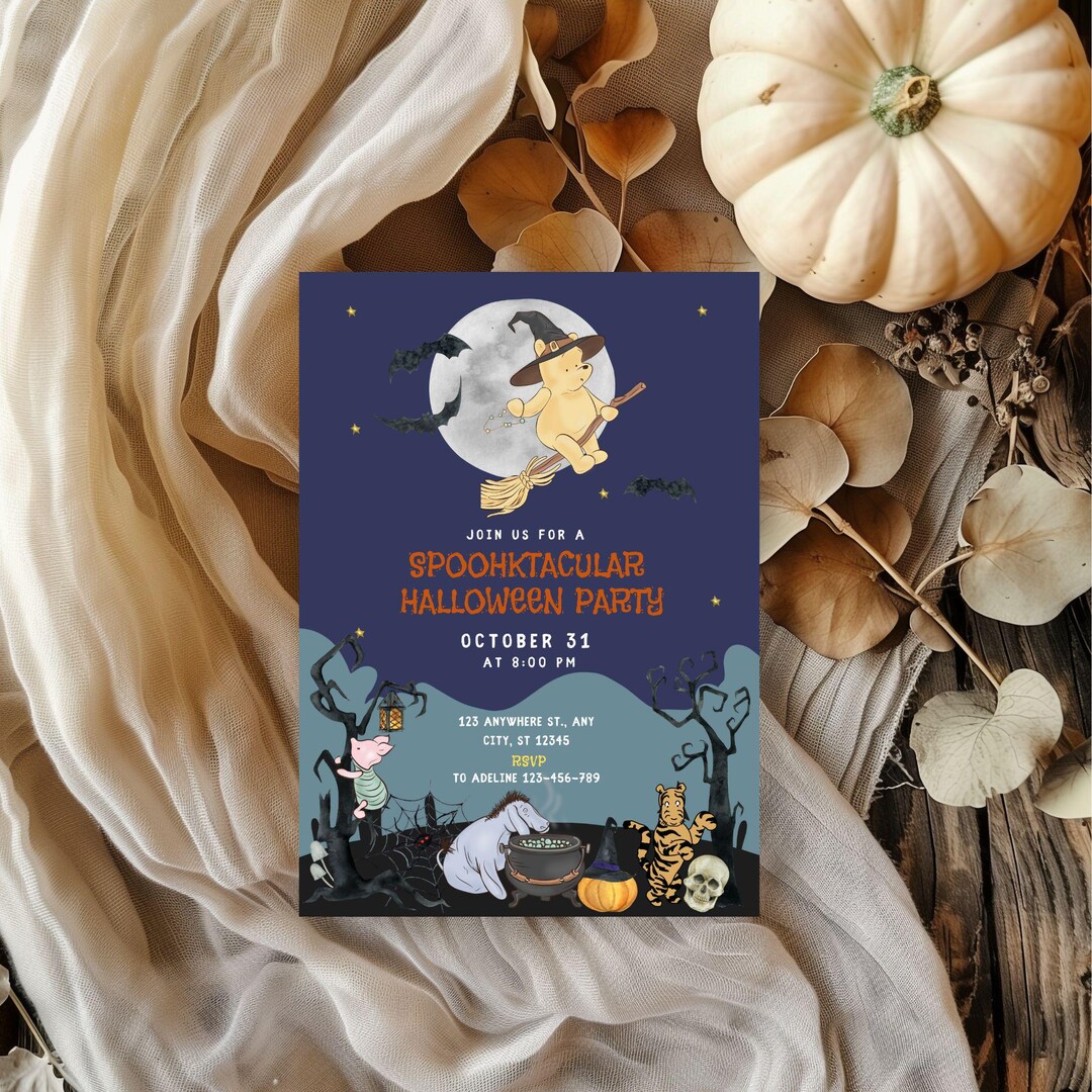 Winnie the Pooh Halloween Invitation Halloween Winnie-the-pooh Spooky ...