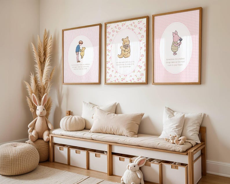 Classic Winnie the Pooh Baby Nursery Wall Art Set of 6 Digital Download ...