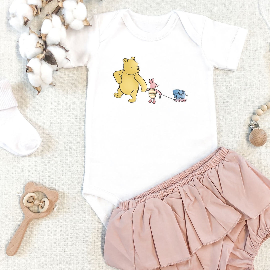 Winnie Pooh Baby Onesie | Gift for Baby | Vintage Winnie Eeyore Piglet ...