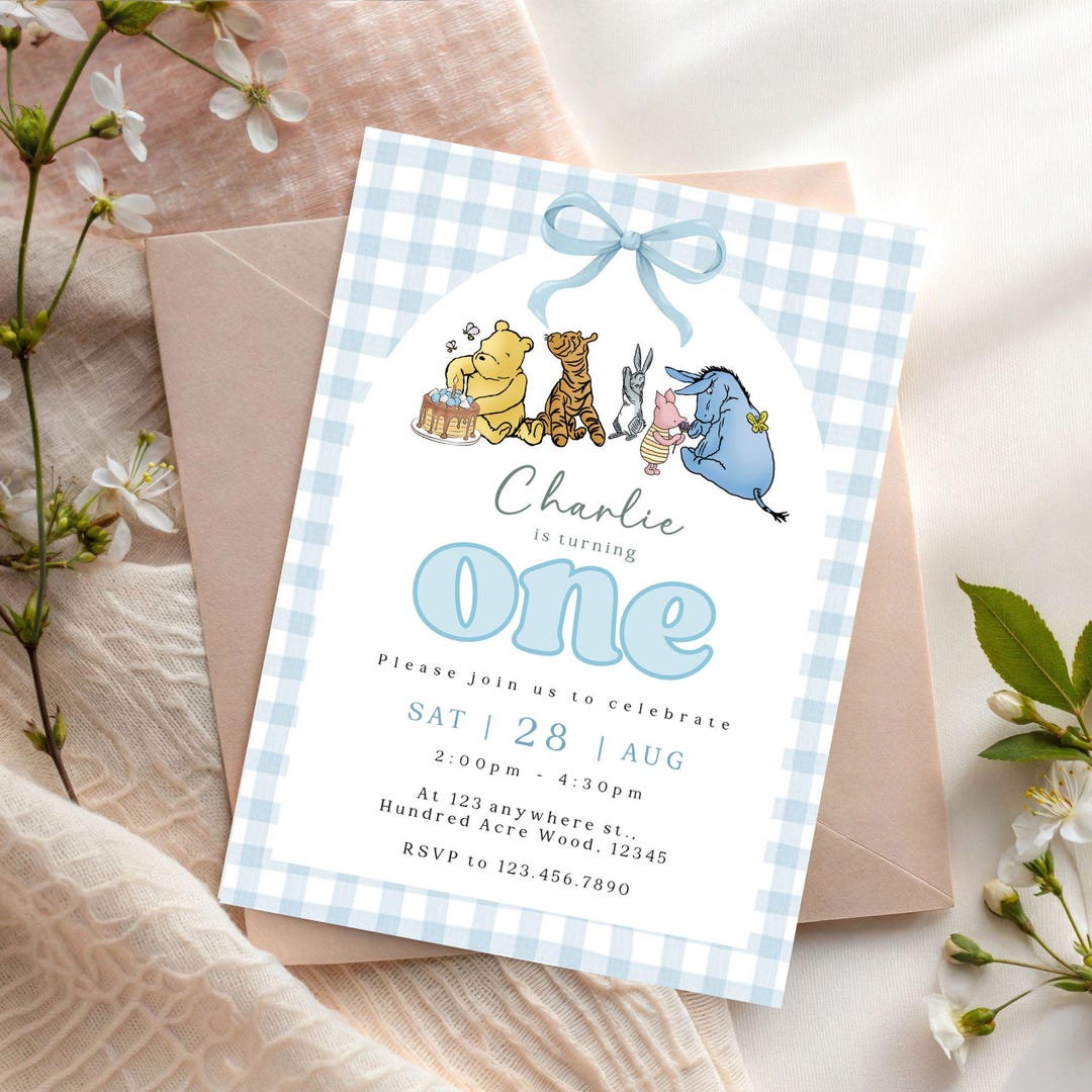 Downloadable Winnie the Pooh Boys Invitation Birthday Winnie-the-pooh ...