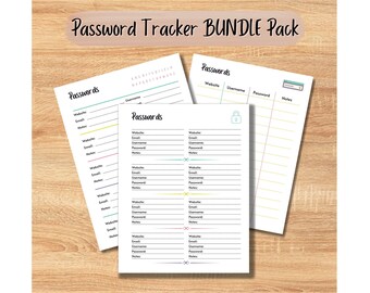 Printable Password Keeper Password Tracker Password Organizer Password ...