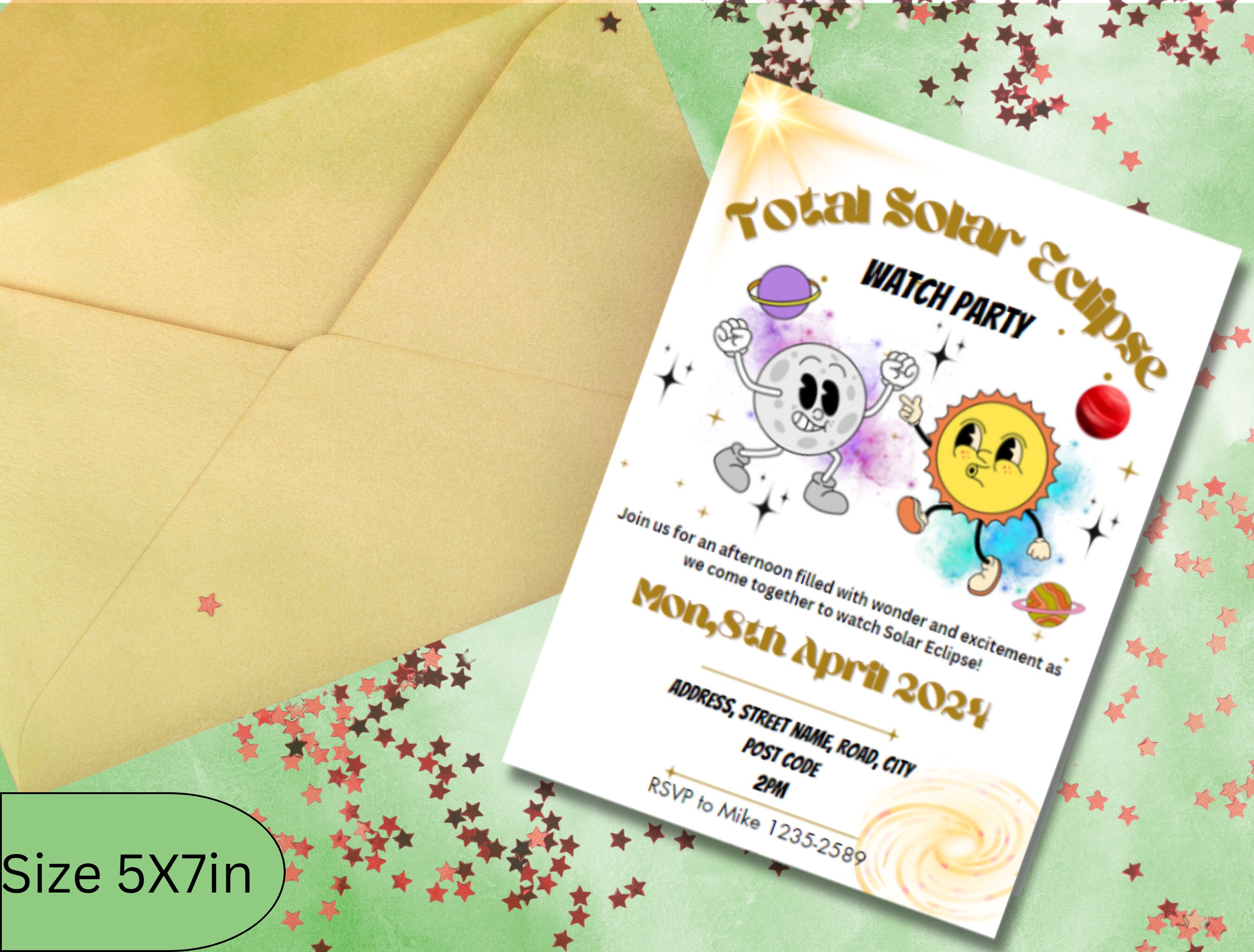 Editable Solar Eclipse Party Invitation, Printable Editable Template in ...
