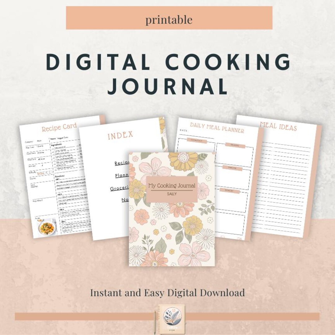 Digital Cooking Journal | Digital RECIPE BOOK, Goodnotes Planner, iPad ...