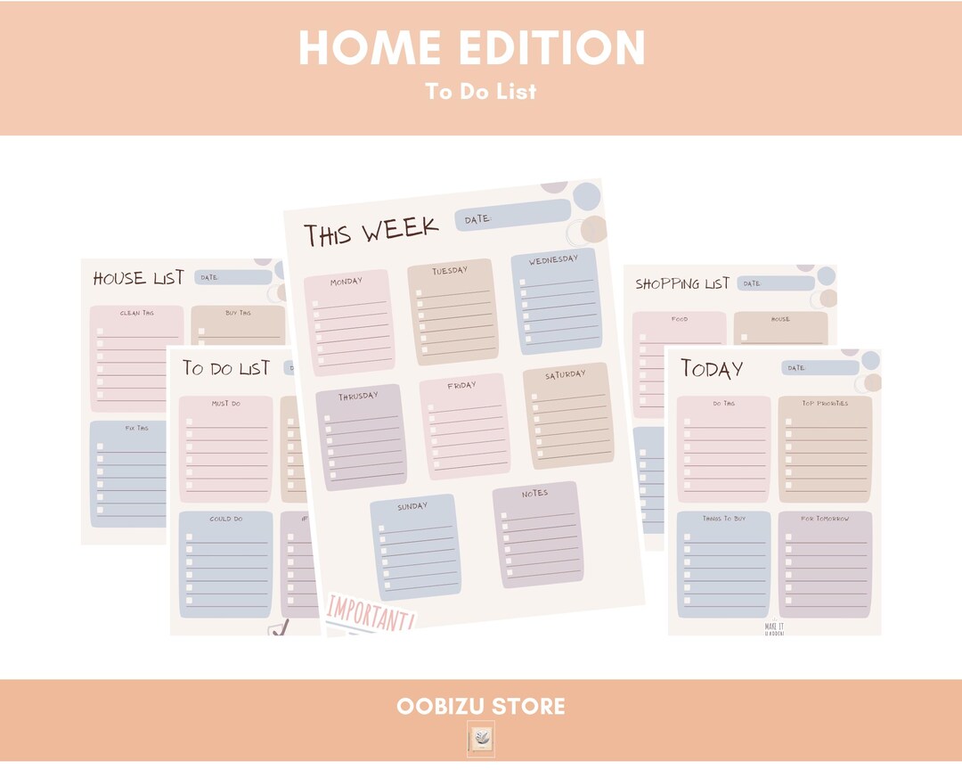 To-do List: House Edition - Family Planner & Organizer for Home Tasks ...
