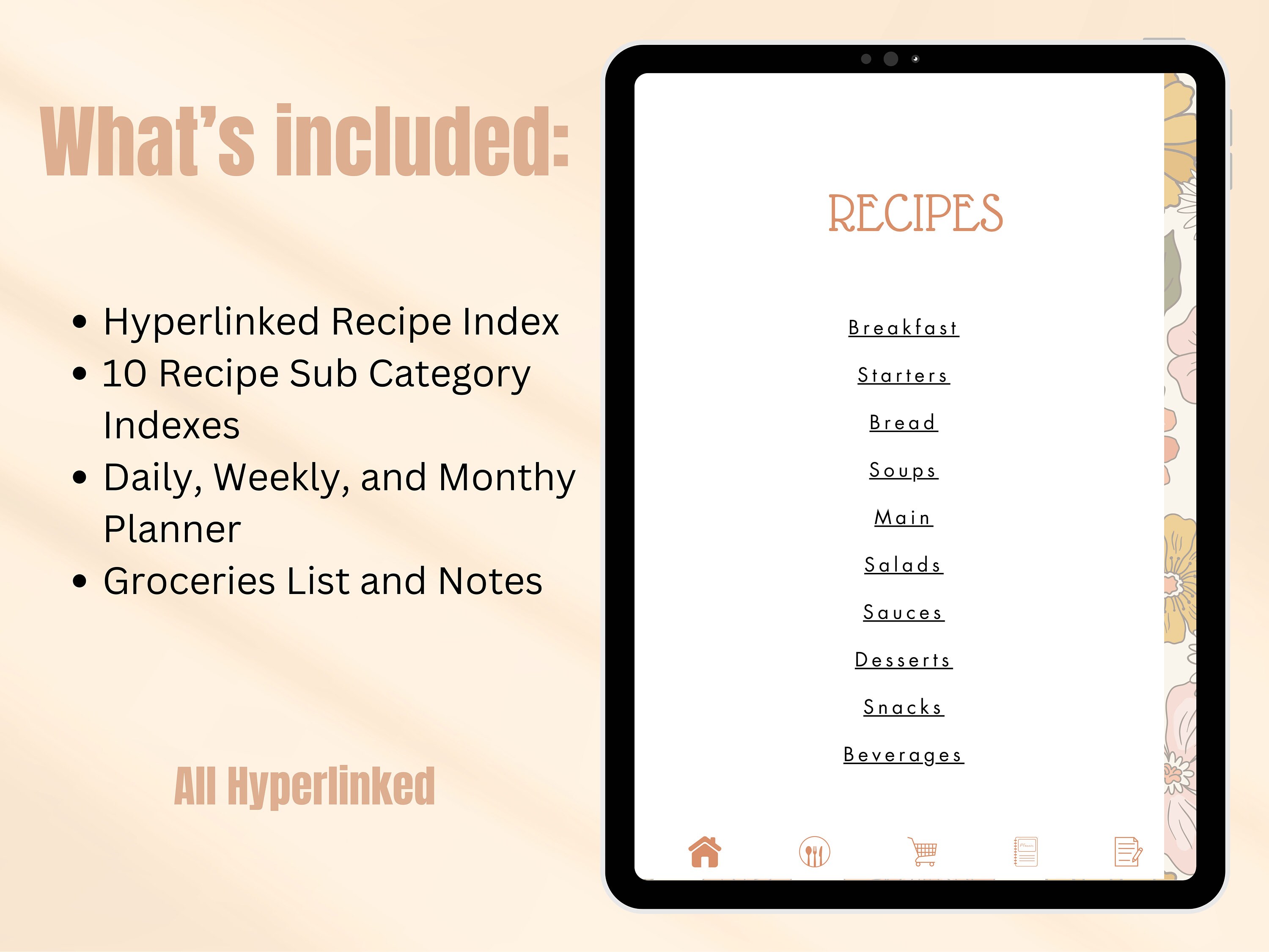 Digital Cooking Journal | Digital RECIPE BOOK, Goodnotes Planner, iPad ...