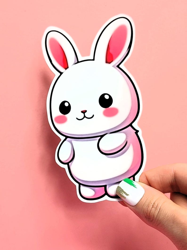 White Rabbit Vinyl Sticker Decal for Water Bottles Laptops Scrapbooking ...